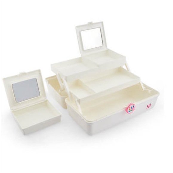 Caboodles | Bags | Caboodles Ultimate Xl Case White Neon Pink Handle ...
